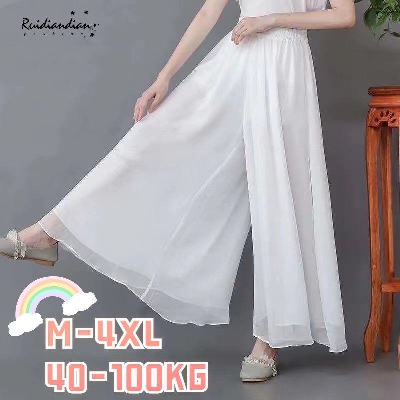 Ruidiandian Spring And Summer White Double Layer Large Length Chiffon