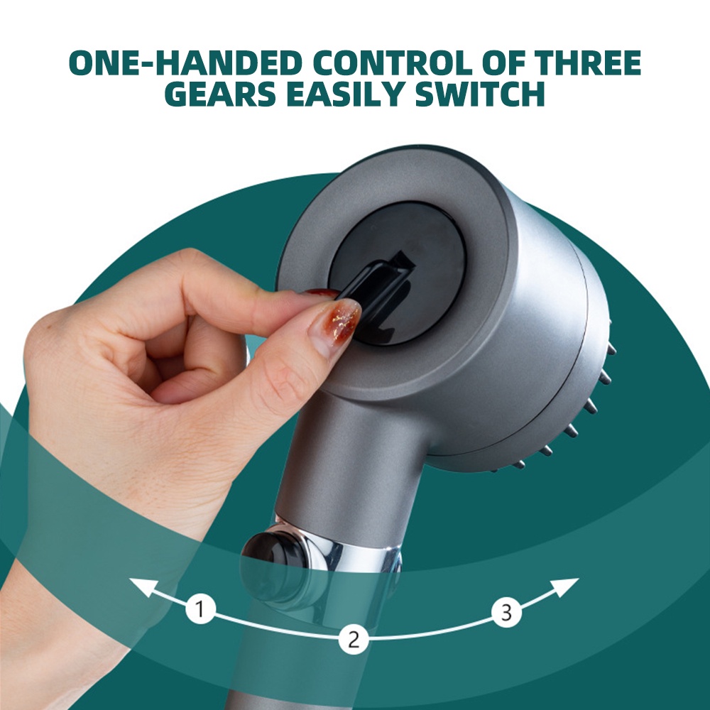 Kit 4 In 1 Massage Shower Head 3 Mode High Pressure Water Saving ...
