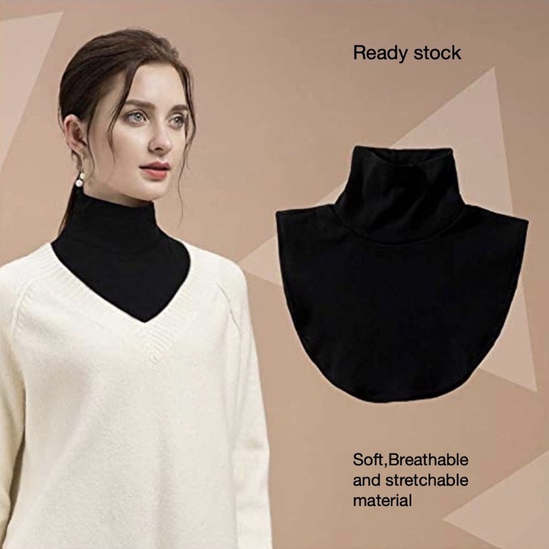 WOMEN'S TURTLENECK COVER SCARF FAKE HIGH NECK | Shopee Malaysia