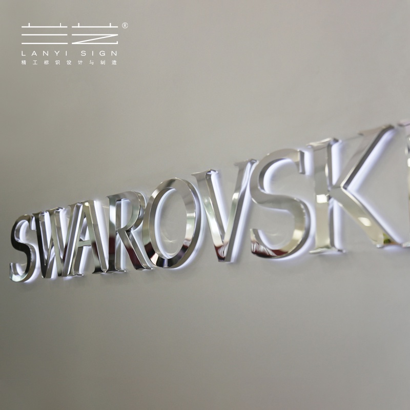 Customization~Signboard~Mirror Stainless Steel~Back Luminous Character ...