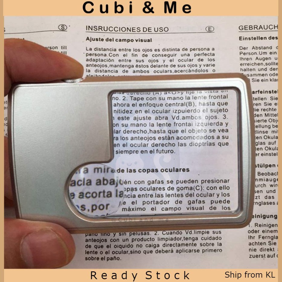 C&M Credit Card Led Magnifier Loupe With Light Leather Case Magnifying ...