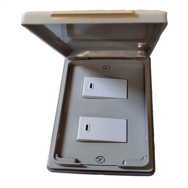 Panasonic 2 Gang 1 Way Switch with Weatherproof Plate Cover Wide Series ...