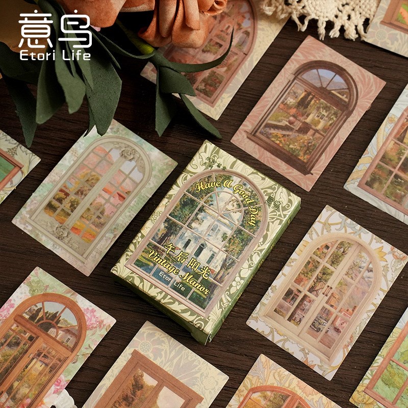 46 Pcs Vintage Window Frame Paper Stickers Kawaii Paper Stickers For ...