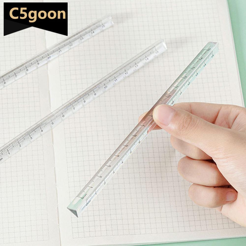 C5GOON 15cm Simple Transparent Triangle Ruler Student Drawing Measuring ...