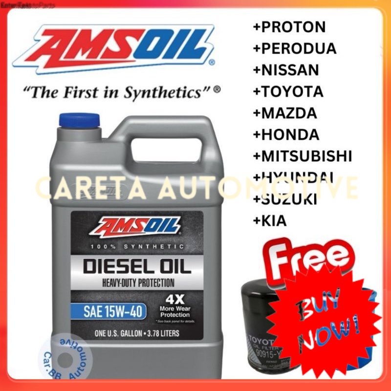 (𝐌𝐀𝐃𝐄 𝐈𝐍 𝐔𝐒𝐀) AMSOIL 100% Synthetic Heavy Duty 15W40 / 1GAL / 3.78L ...