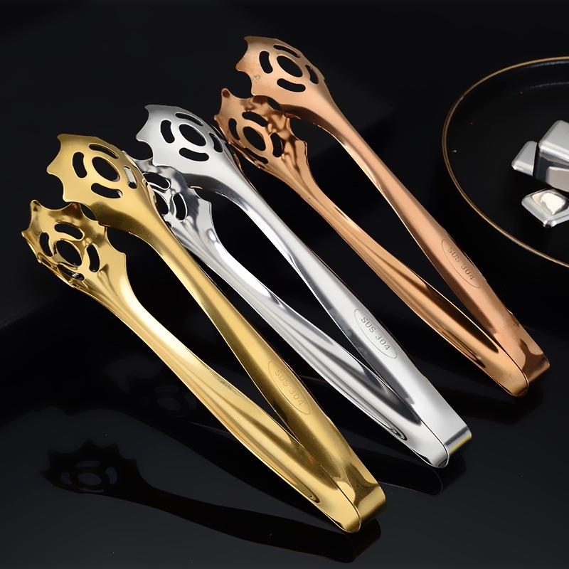 Multipurpose Stainless Steel Food Tongs Salad Bread Clip Egg Clamp ...