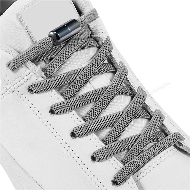 Elastic laces Sneakers No tie Shoe laces Round Shoelaces without ties ...