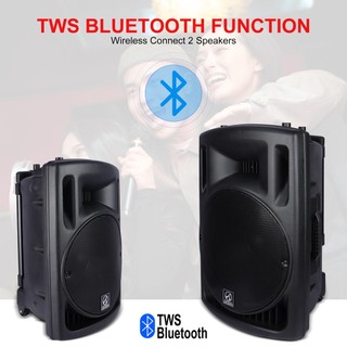AmpAudio 12/15 Inch Portable Bluetooth Portable Speaker with Echo ...