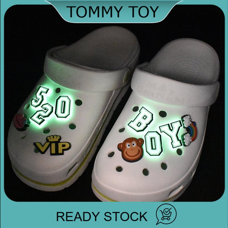 🇲🇾READY STOCK🇲🇾 Jibbitz Luminous Alphabet Letters Number DIY fashion ...