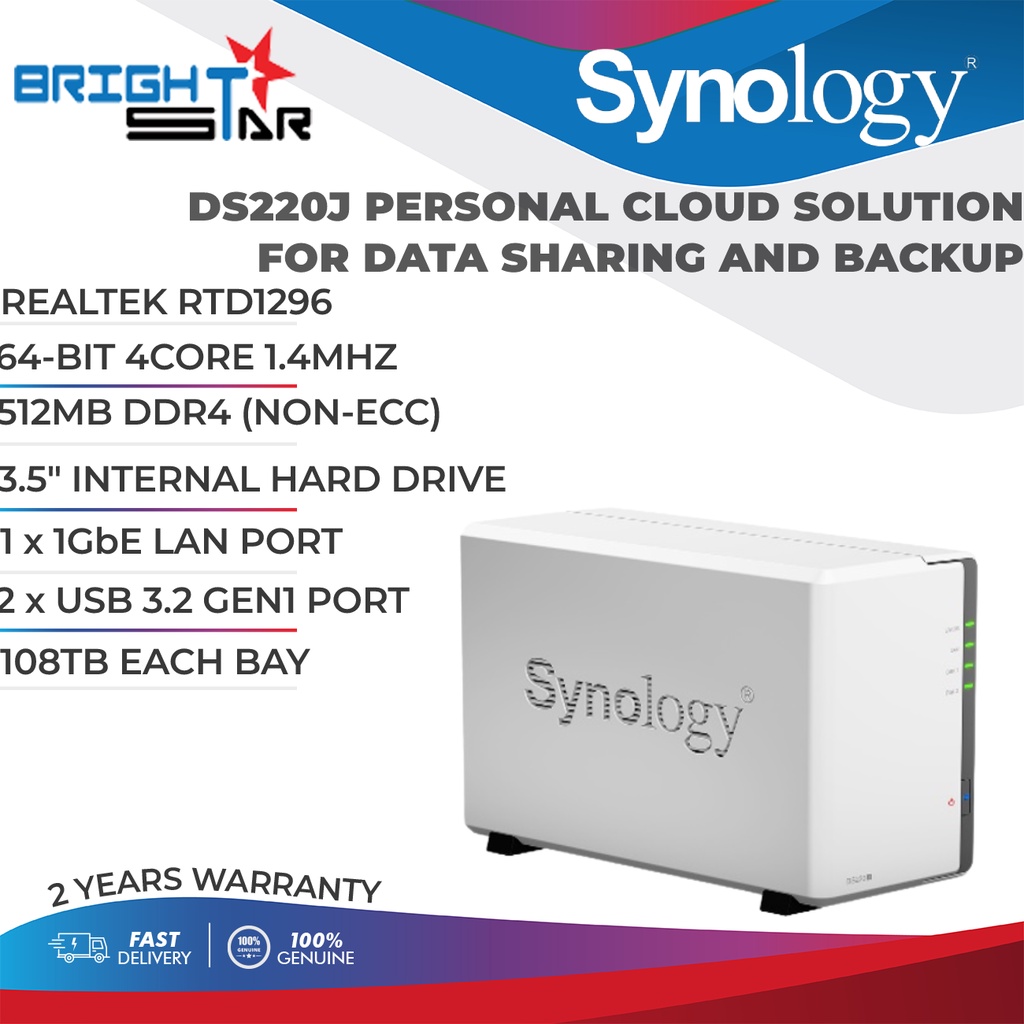 Synology NAS Personal Cloud Solution For Data Sharing And Backup DS220J ... Synology NAS Personal Cloud Solution For Data Sharing And Backup DS220J ...