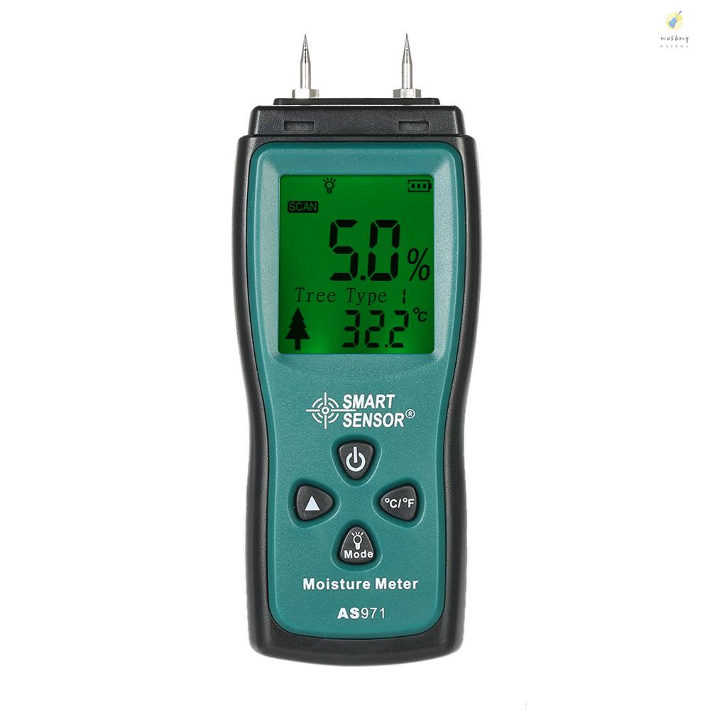 SMART SENSOR Handheld Mini Wood Moisture Meter Digital LCD Lumber Damp ...