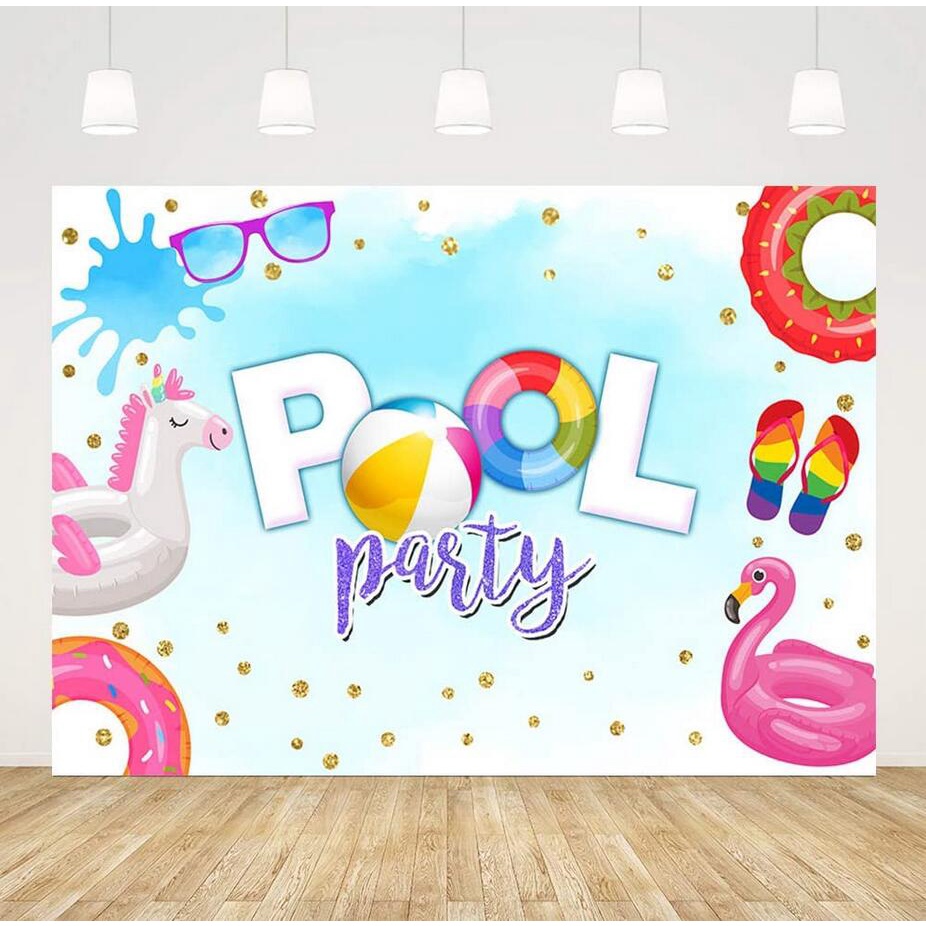 7x5ft Summer Pool Party Backdrop Swimming Bash Birthday Party ...