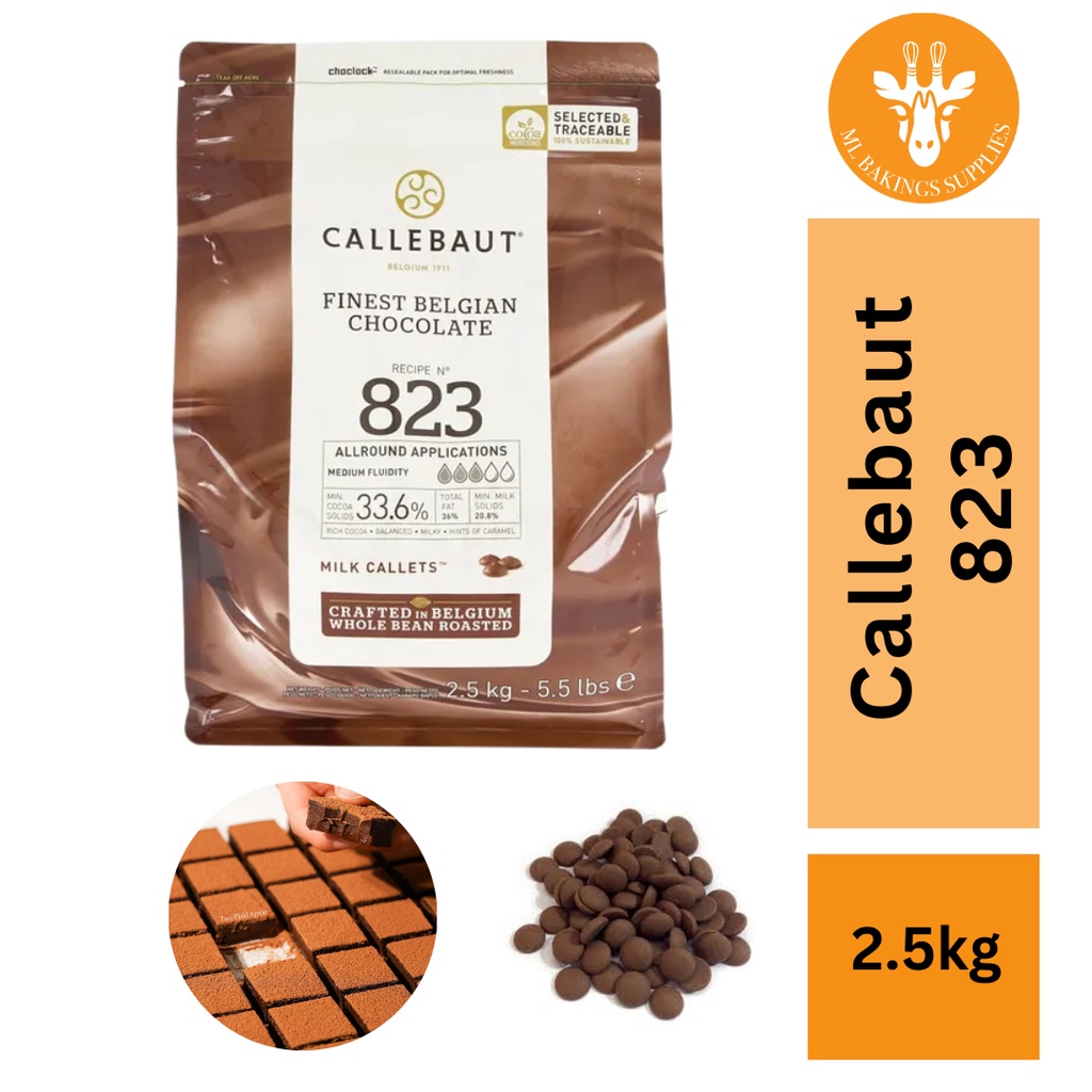 [READY STOCK] CALLEBAUT CHOCOLATE 823 2.5KG ORIGINAL PACKING 嘉利宝纯脂牛奶巧克力 ...