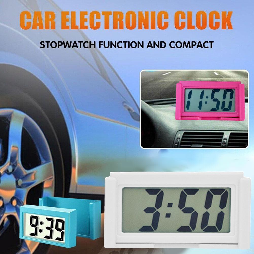 Mini Car Dashboard Digital Clock Vehicle Self-Adhesive Clock With LCD ...