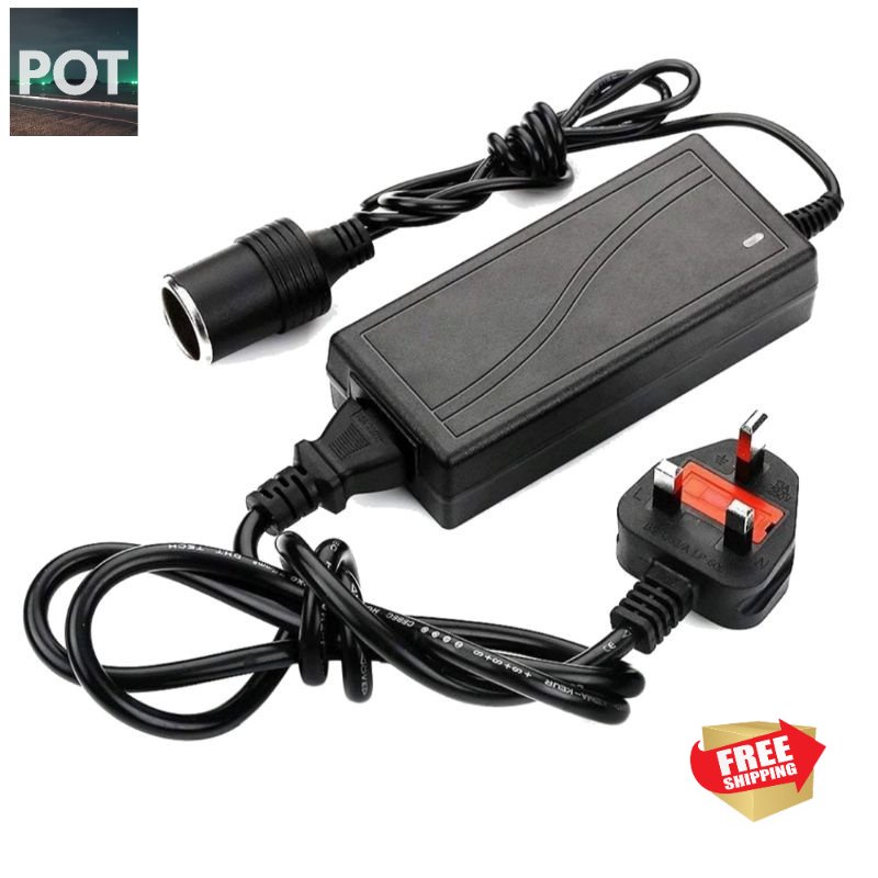 Car Lighter Socket Soket Pengecas Uk Plug Power Supply Ac To Dc Adapter ...