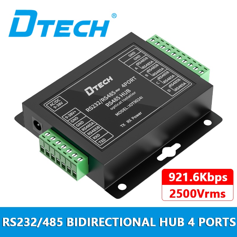 DTECH RS232/RS485 To 4-Port RS485 Converter Two-Way Transmission Industrial Grade Optoelectronic ...