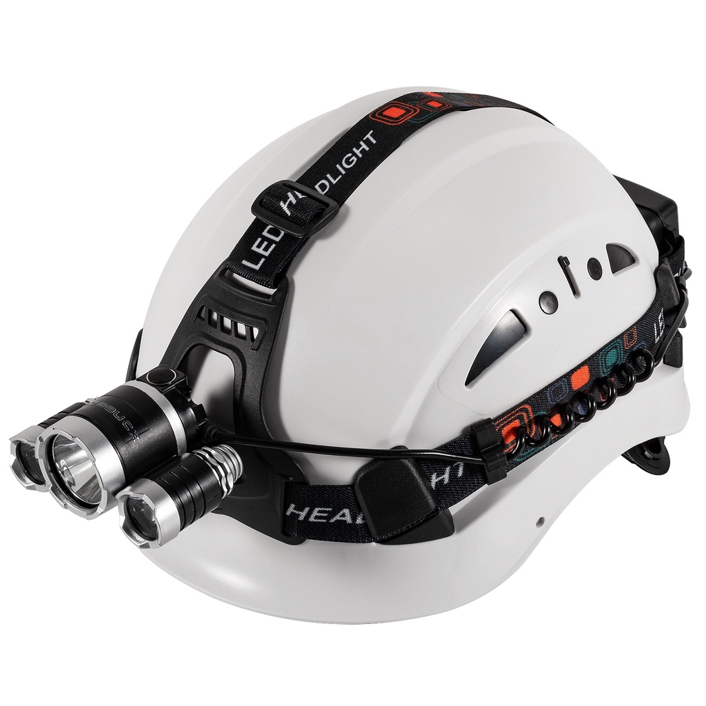 LOEBUCK protective safety helmet with LED headlights and crash helmet ...