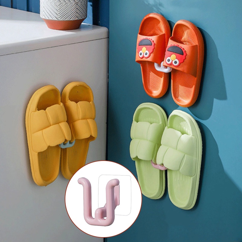 Bathroom Slippers Rack Simple Slipper Hook Toilet Drainage Holder Wall ...