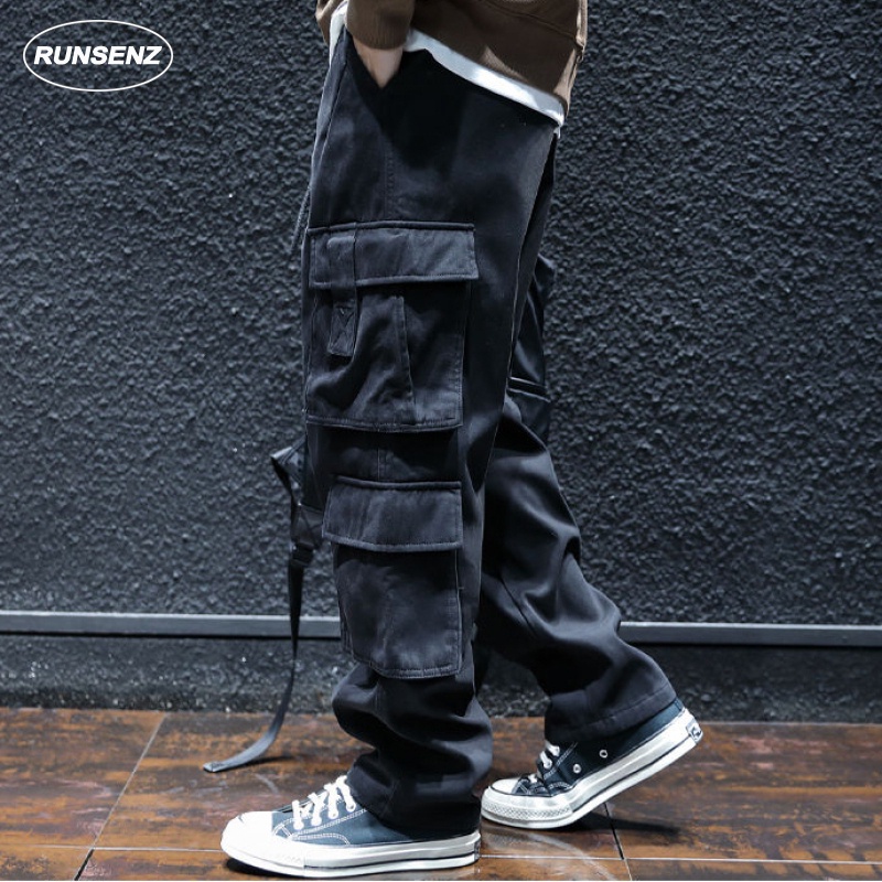 M-8XL American Retro Cargo Pants Men Plus Size Casual Loose Wide Leg ...