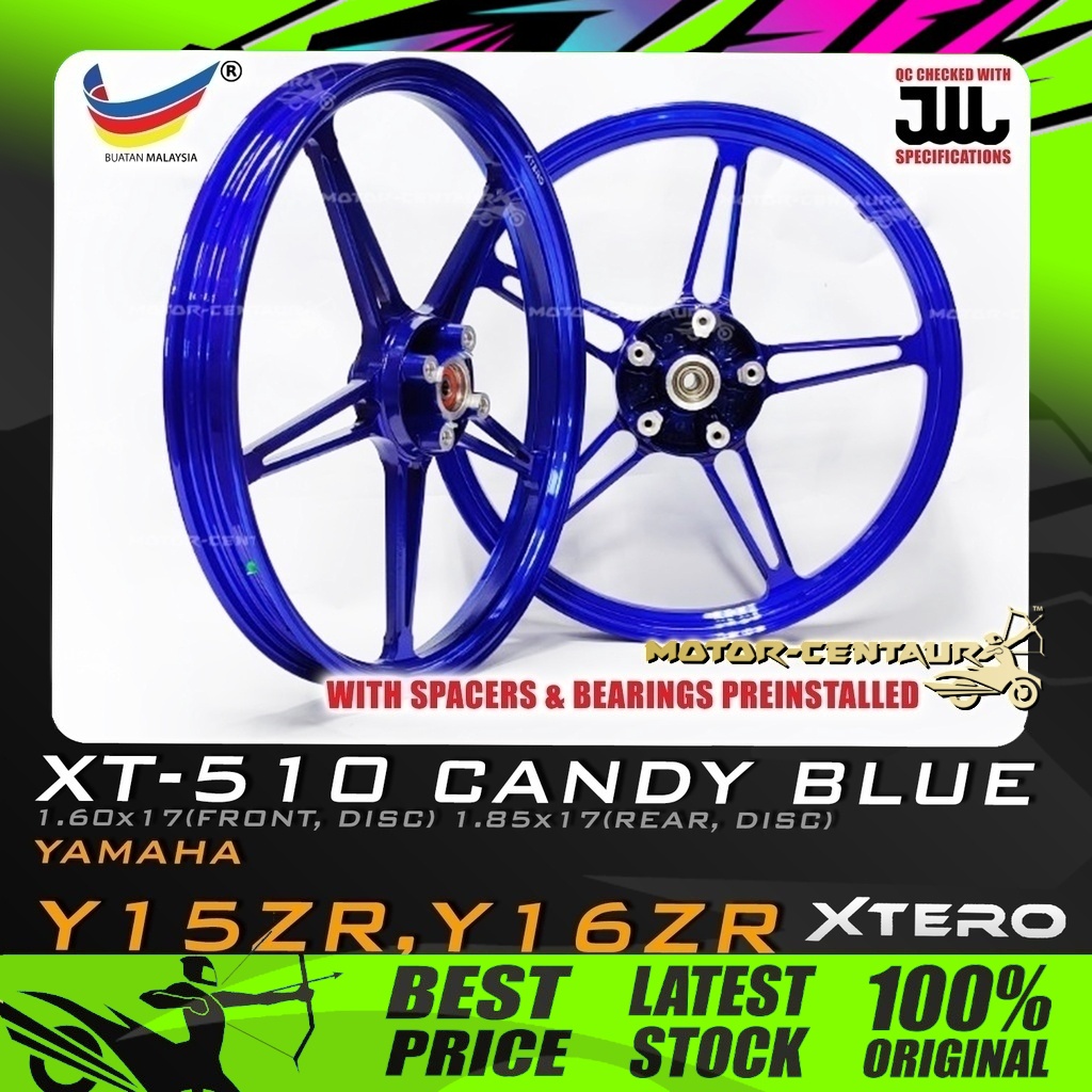 RIM MOTOSIKAL XTERO SPORT RIM XT-510 1.60X17(F) 1.85X17(R) FOR YAMAHA Y16, Y16ZR, Y15, Y15ZR ...