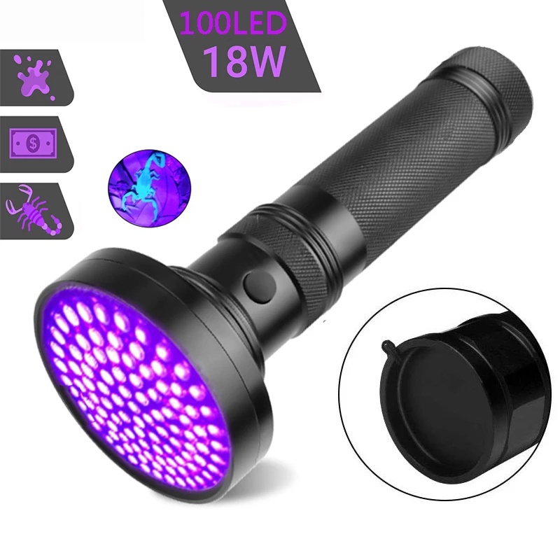 UV 100LED Rechargeable EDC Light Purple Light Ultra Violet 51LED 21LED ...