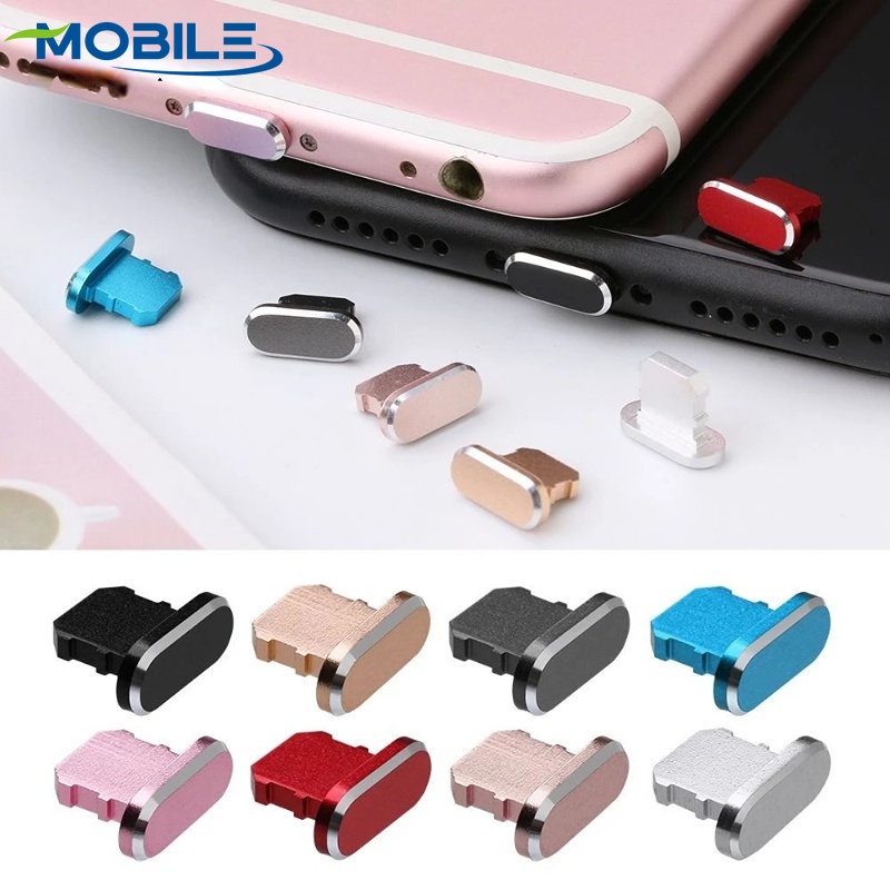 Mini Aluminium Phone Charging Port Cover Charger Plug Cap Colourful Metal Dust Cover Portable ...
