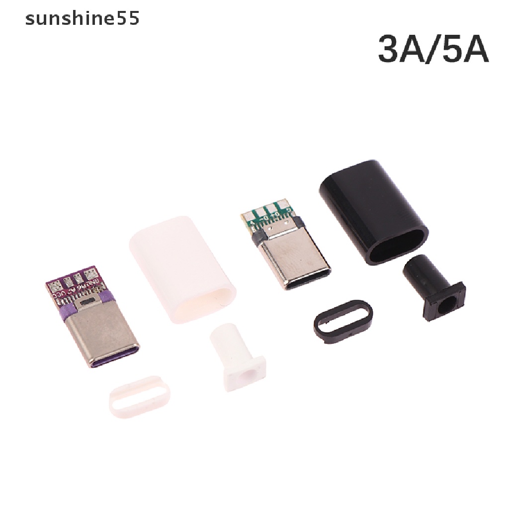 Sun 2Pcs Type-C Usb3.1 3A/5A Fast Charging High Current Male Plug ...