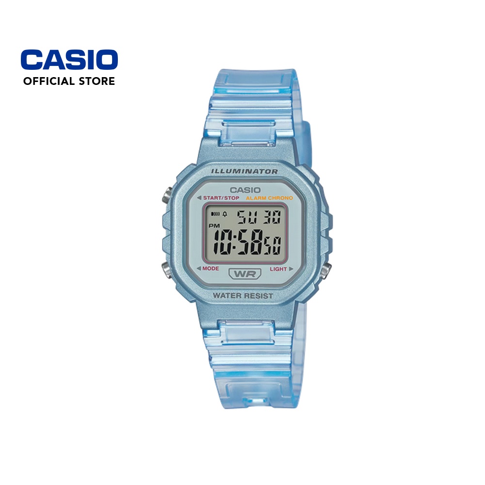 Casio General LA-20WHS-2A Digital Blue Translucent Resin Band Kids Watch | Shopee Malaysia