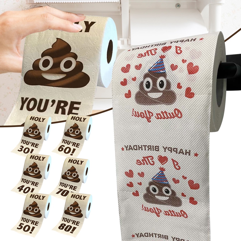 Funny Toilet Paper Roll Happy Birthday Decoration Birthday Gifts for ...