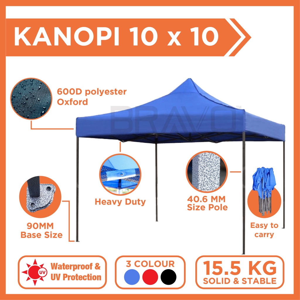 Bravo Canopy Kanopi 10x10 Canopy Canvas Khemah Niaga 10x10 Khemah Pasar ...