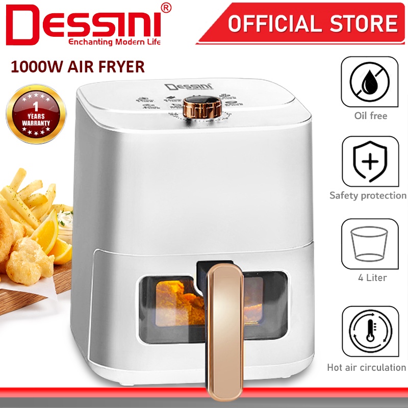 DESSINI ITALY AF-45 Electric Oven Convection Air Fryer Toaster Timer ...
