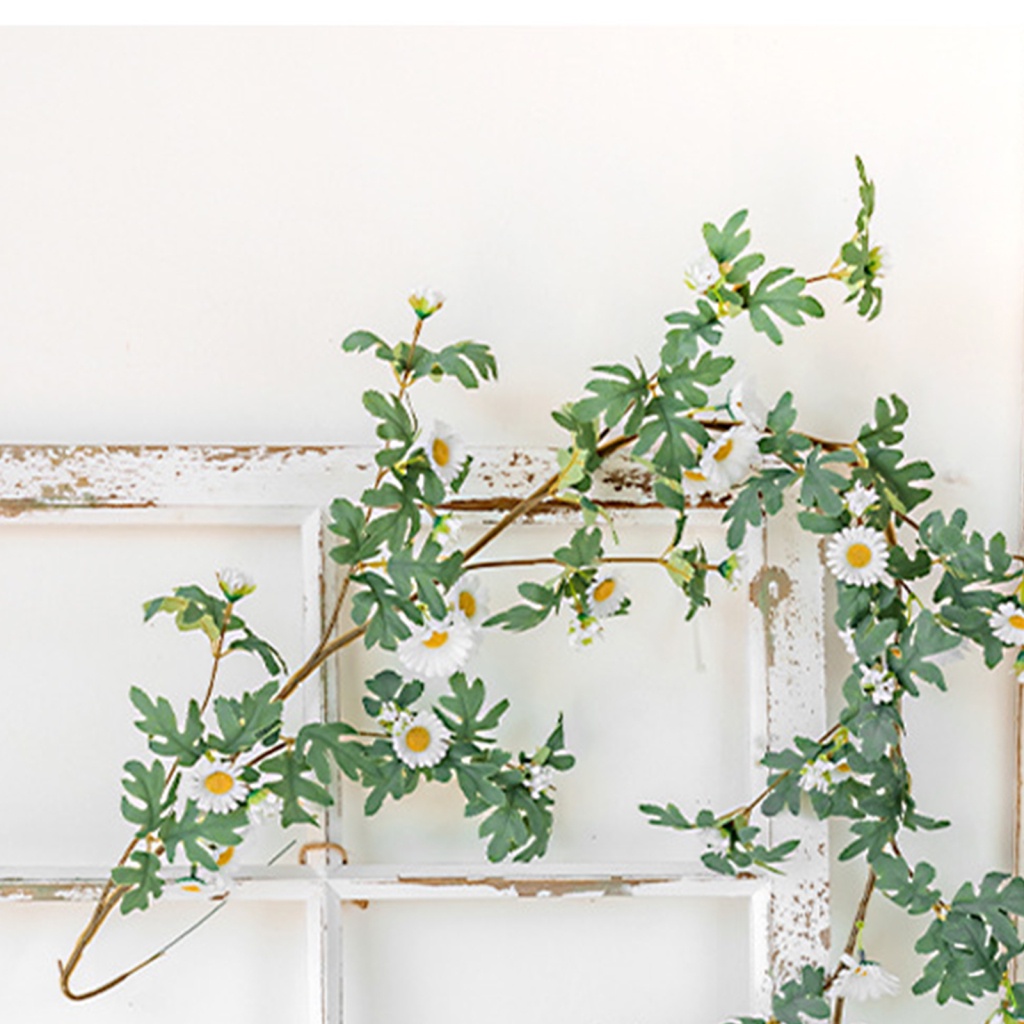 [EPAY] 175cm Artificial Daisy Rattan Wall Hanging Vine Home Decor ...
