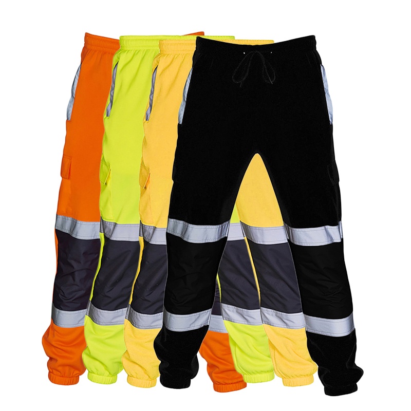 Mens Hi-Vis Visibility Work Safety Fluro Waterproof Pants Reflective ...