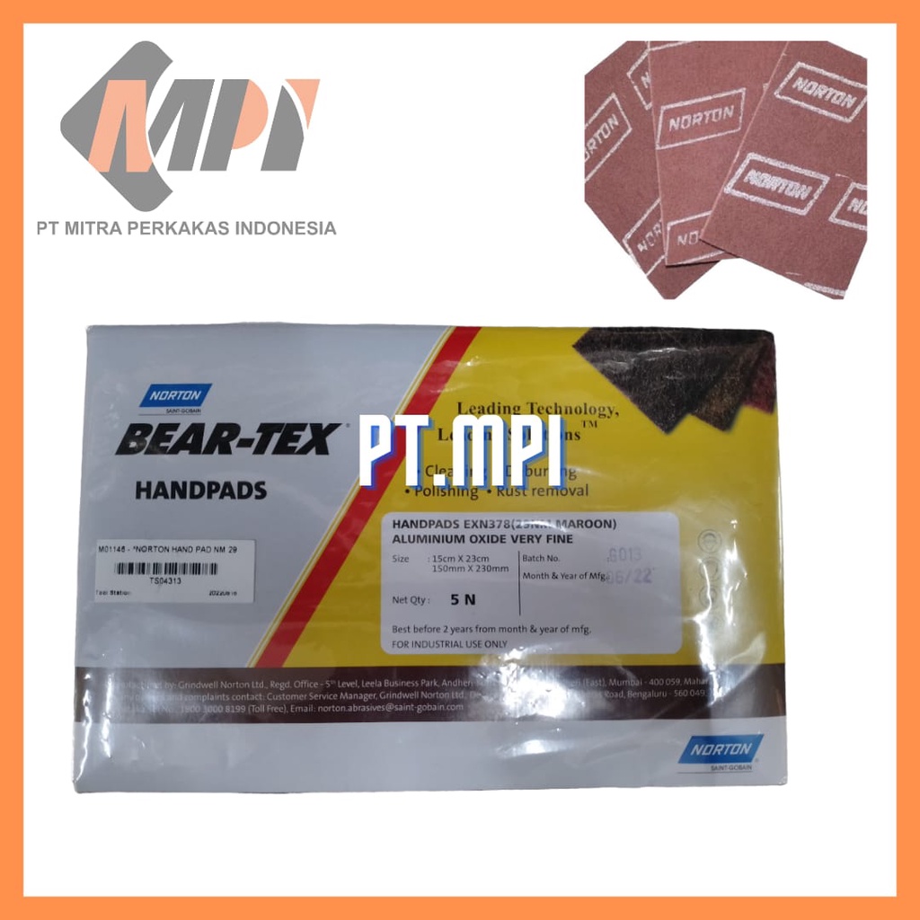 Norton Hand Pad NM 29 Maroon (1 Pack = 5 pcs) | Shopee Malaysia