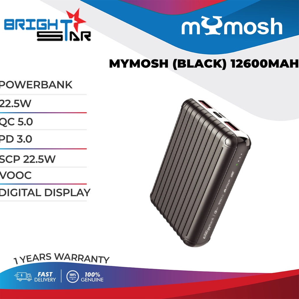 MYMOSH EB-22W126 Super Energybank Powerbank - 22.5W/12600mah/Black/Blue ...