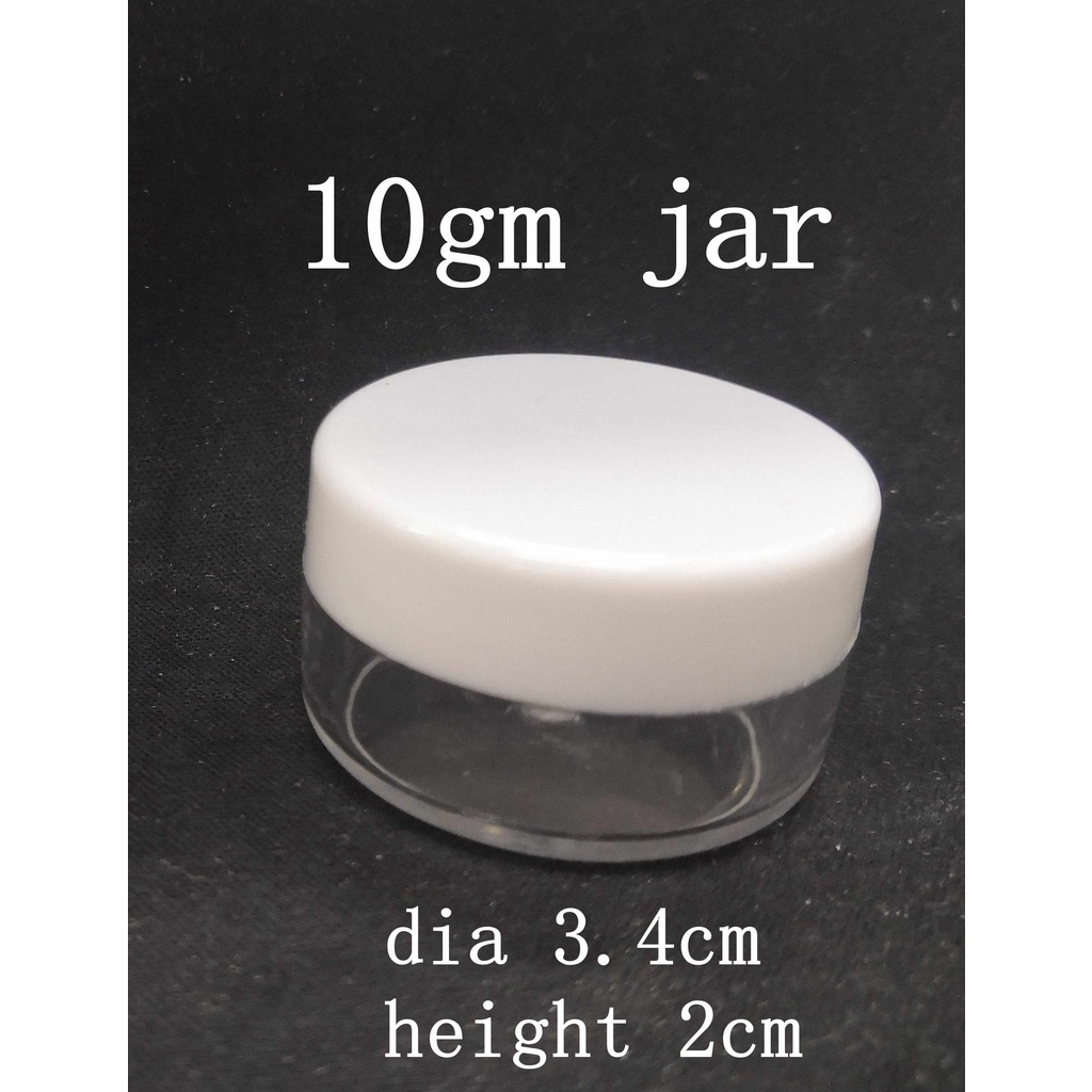 (msia) JAR PLASTIK - 10GM PLASTIC JAR WITH WHITE CAP 10克塑料分装罐-白盖 ...