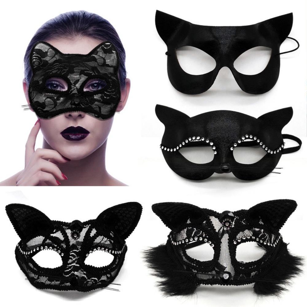 Lace Sexy Eye Mask Halloween Cosplay Fox Mask Women Girl Half Face ...
