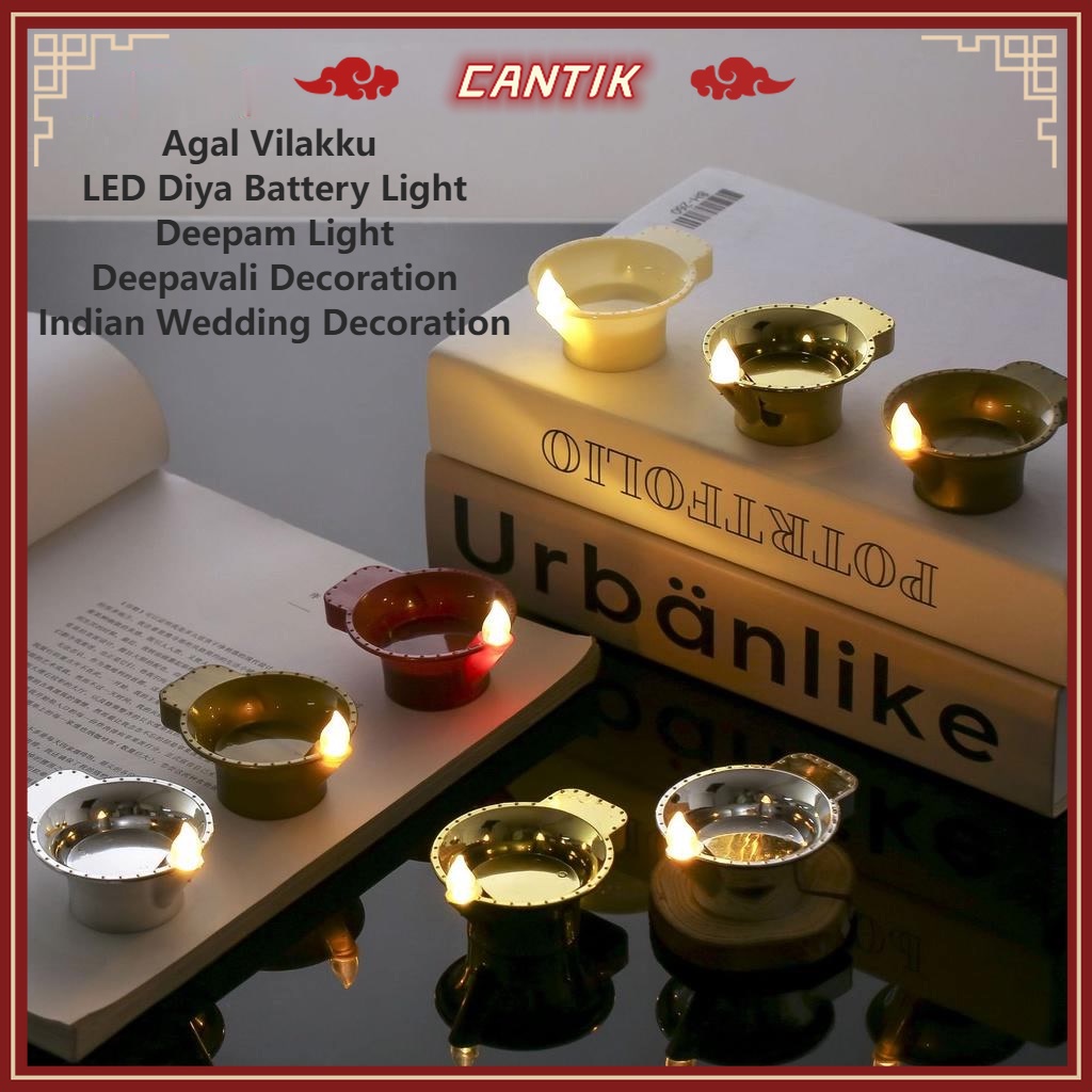 FAST SHIP 2024 Vesak LED Oil Lamp Deepavali Diya DecorativeAgal Vilakku ...