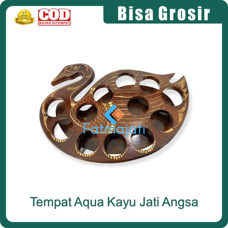 KAYU Teak Wood Single Swan Model Aqua Glass Container | Shopee Malaysia