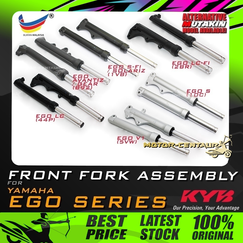 KYB KAYABA / MUTAKIN FRONT FORK DAMPER COMP ASSY YAMAHA EGO/S/LC/FI/AVANTIZ/GEAR/SOLARIZ (5VW ...