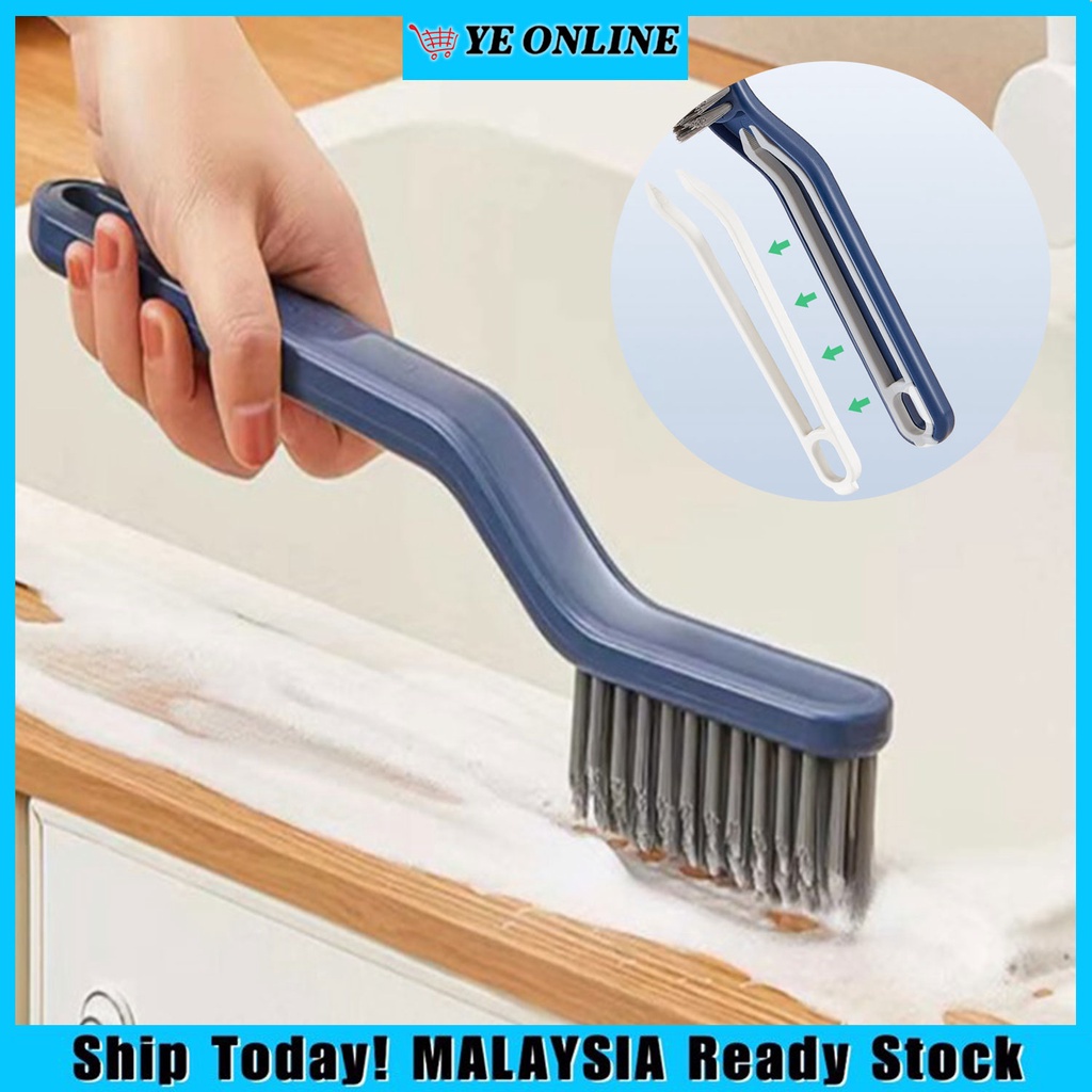 2 in 1 Toilet Kitchen Tile Gap Bristle Brush Floor Gap Cleaning Brushes ...
