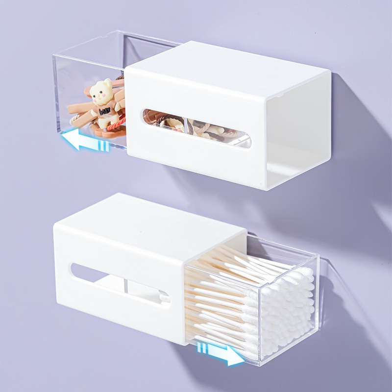 Two-way Drawer Clear Storage Boxes / Wall Hanging Nail-Free Space ...