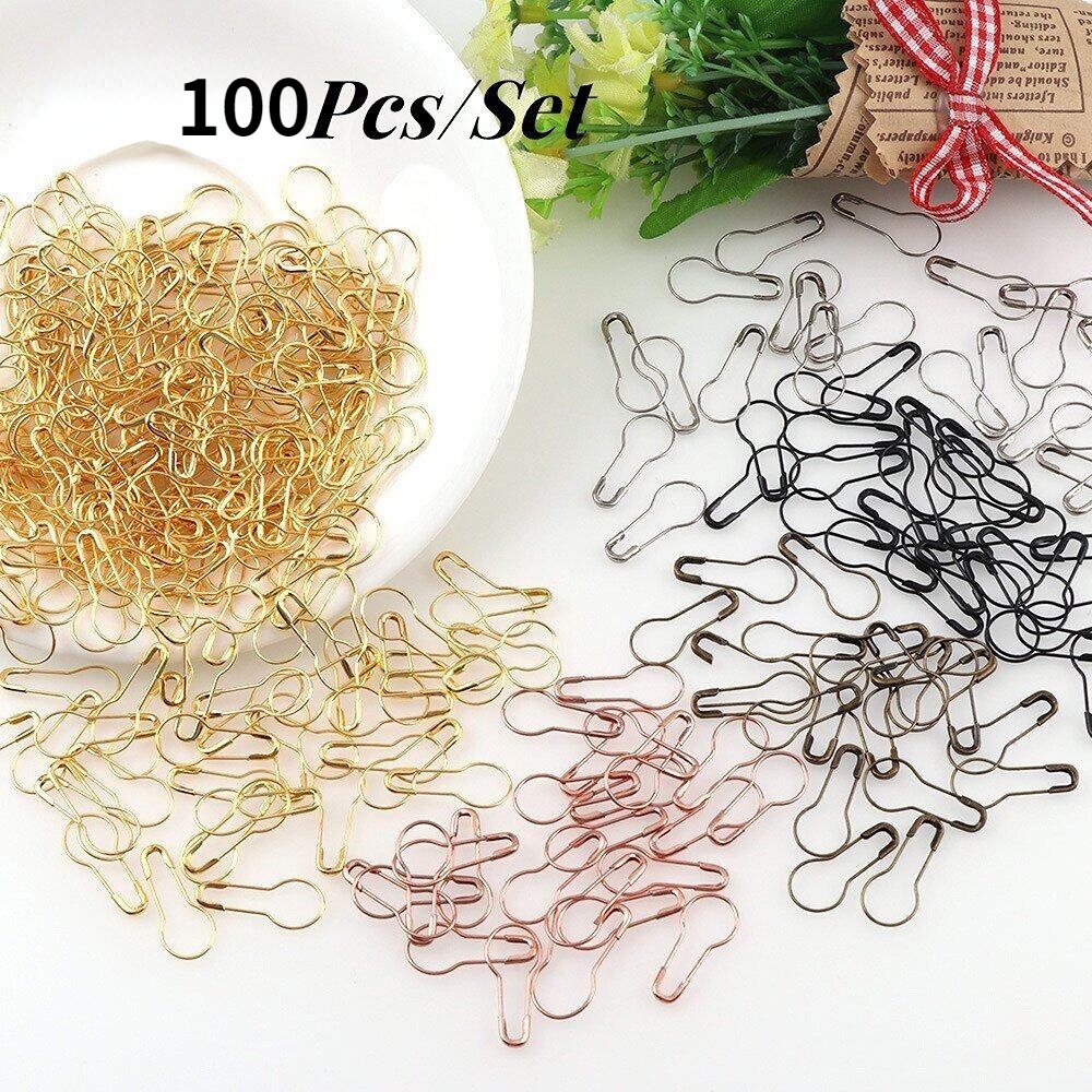 100Pcs/Set Colorful Metal Brooches Fixed Anti-slip Pins Diy Marker ...