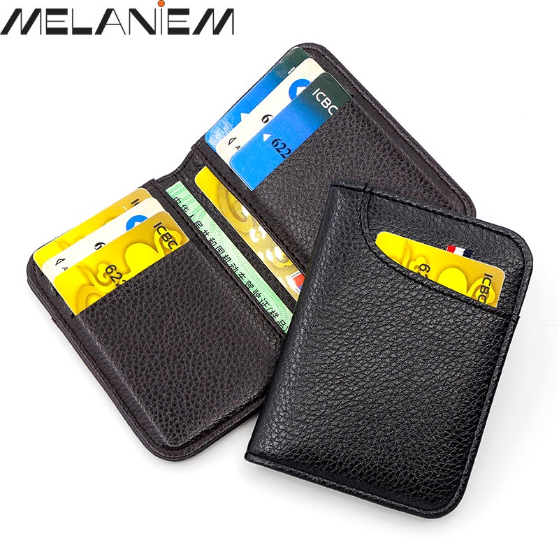 Multi-Function Men Leather Coin Purse Black Durable Ultra-Thin Pocket ...
