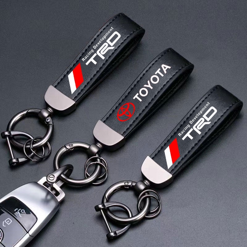 Toyota TRD Sport Car Keychain Leather Key Chain Key Ring For VIos Yaris ...