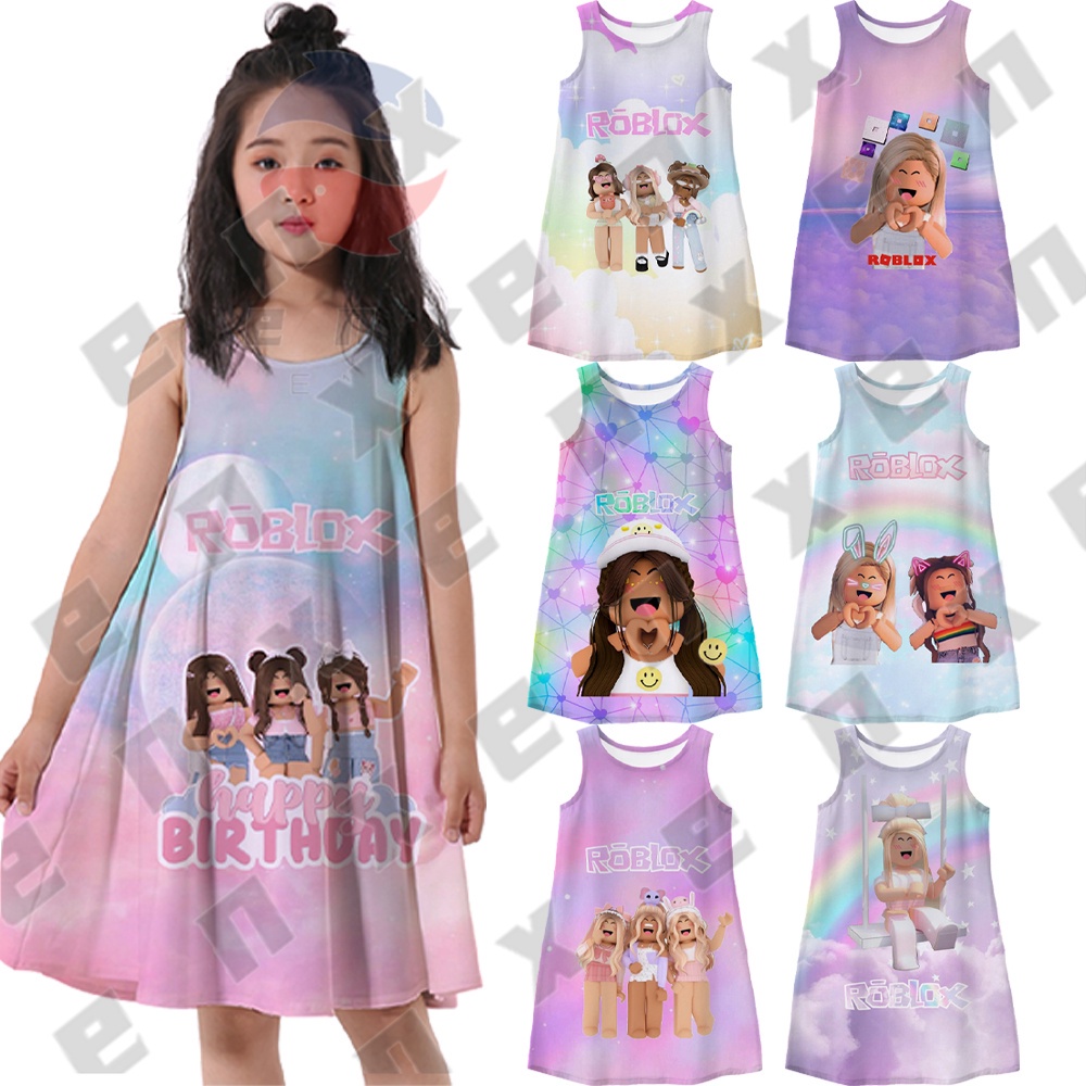 ENX ROBLOX Dress for Kids Girl Costume Baby T Shirt for Children Blouse ...