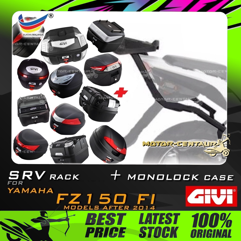 SET KOMBO KOTAK/BOX GIVI B27/B270/B32/B33/B42/B45/E43 TOP CASE +GIVI YAMAHA FZ150 FI (MODEL ...