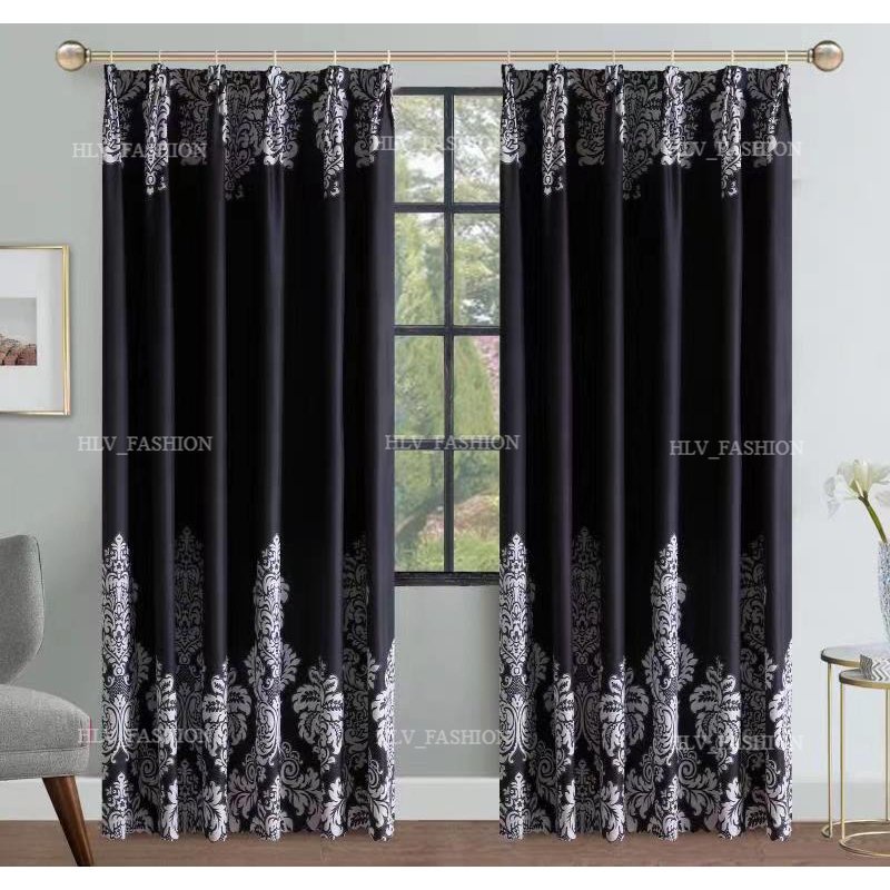 HLV_ LANGSIR (120*220cm) Hook Type Features in 1 Curtain / Semi ...