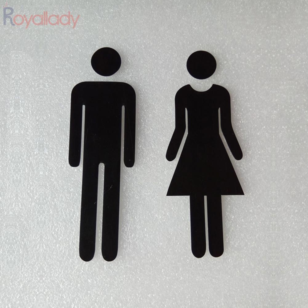 1 Pair Acrylic Self-adhesive Men/Woman WC Door Sign Washroom Signage ...