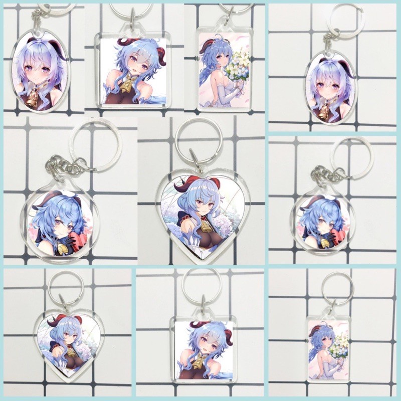 Ganyu genshin impact printed keychain /genshin impact ganyu anime ...